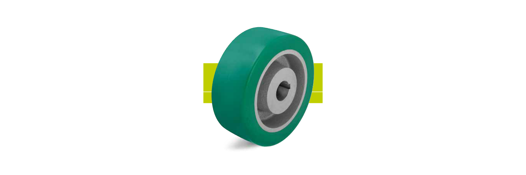 Heavy duty drive wheels with hub keyway, polyurethane tread Softhane