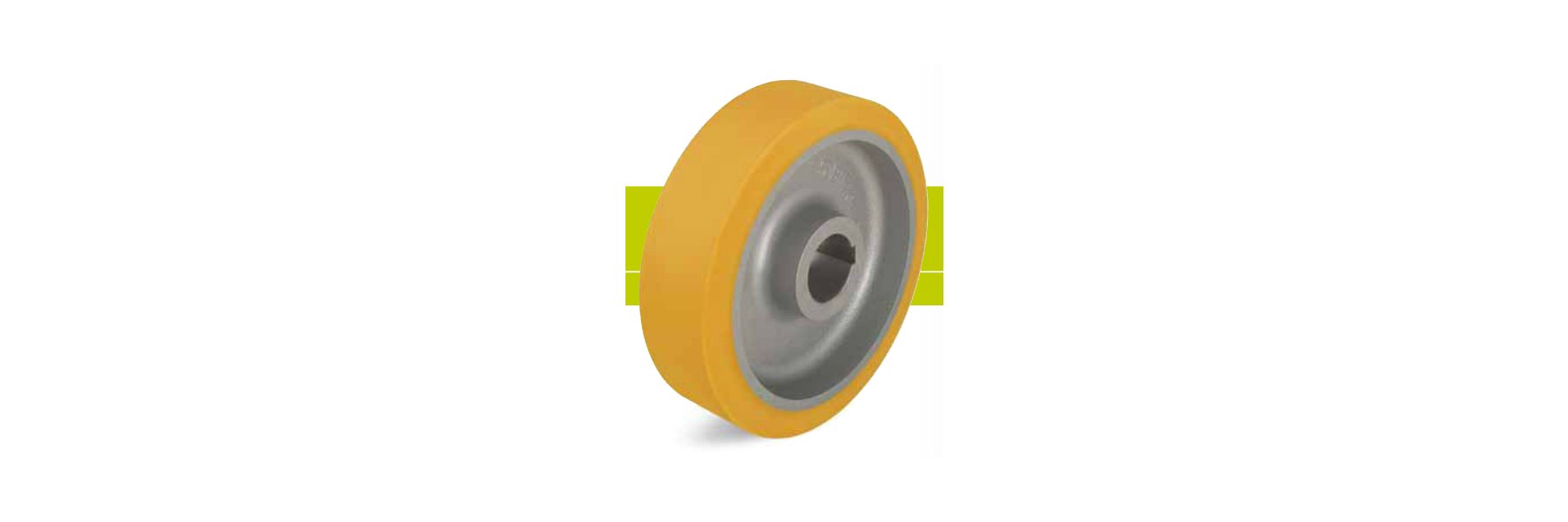 Heavy duty drive wheels with hub keyway, polyurethane tread Extrathan