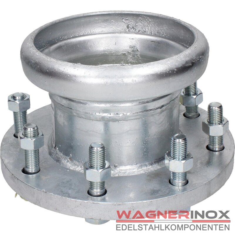 BAUER Flanschstutzen mit Becher S73 VERZINKT