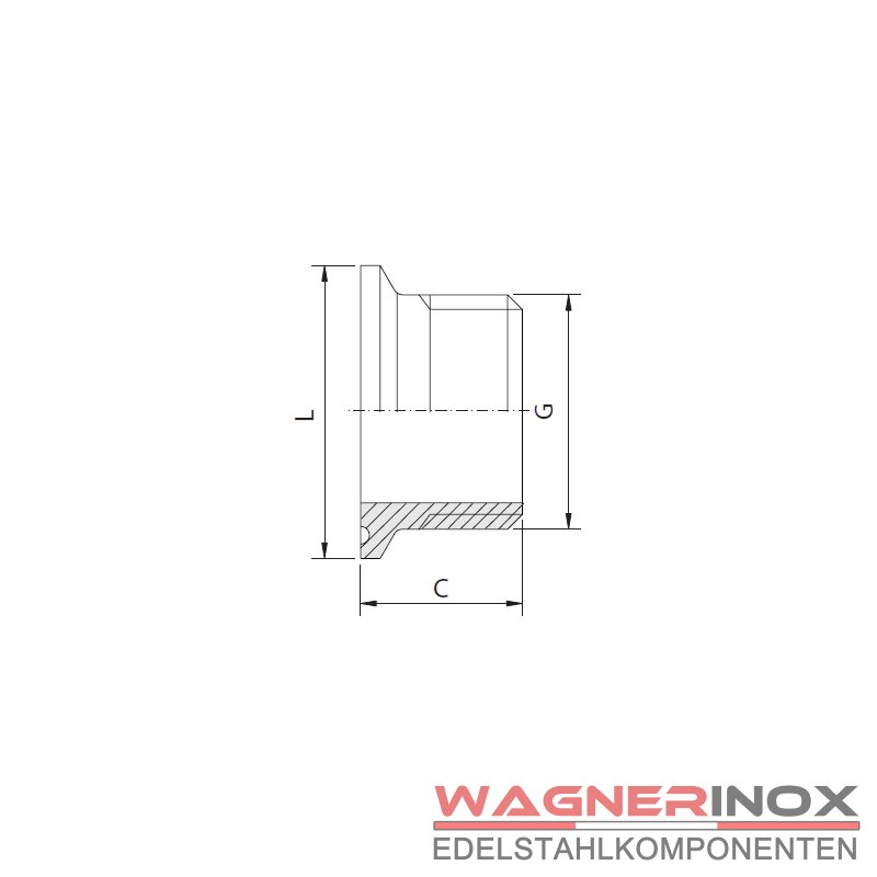 Clamp Anschluss BS 4825 3A mit Außengewinde, 19,50