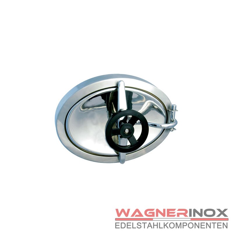 Edelstahl Türchen A5 OVAL 440x310mm V2A