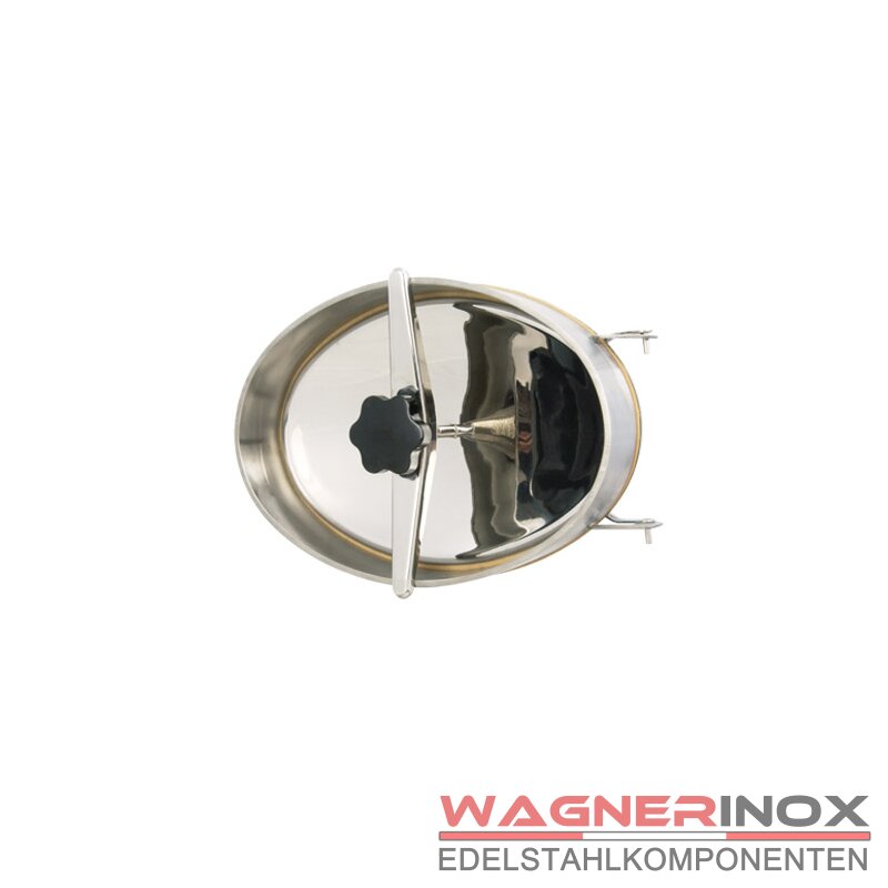 Edelstahl Türchen A10 OVAL 440x310 Rahmen 60x8 V2A