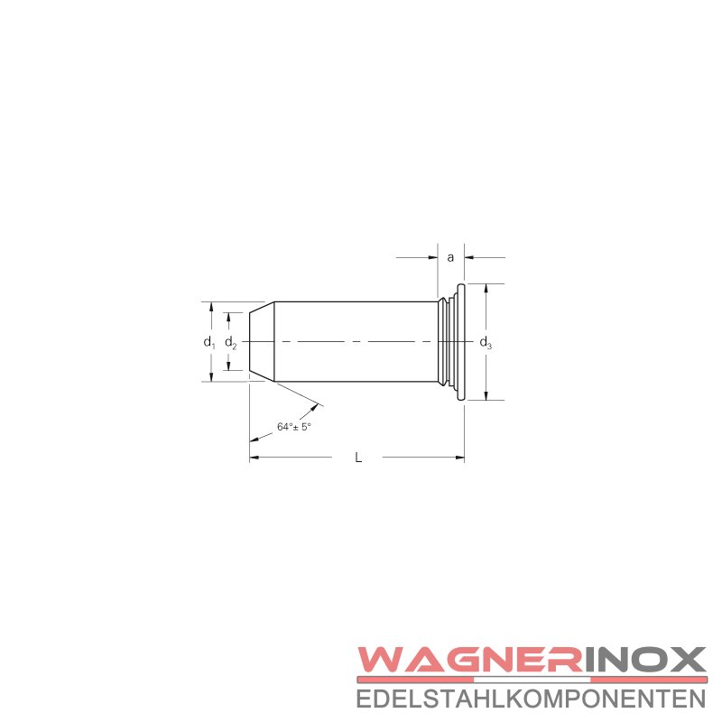 Einpressbolzen Edelstahl TPS 6x20 100 Stück Edelstahl 300, 36,08