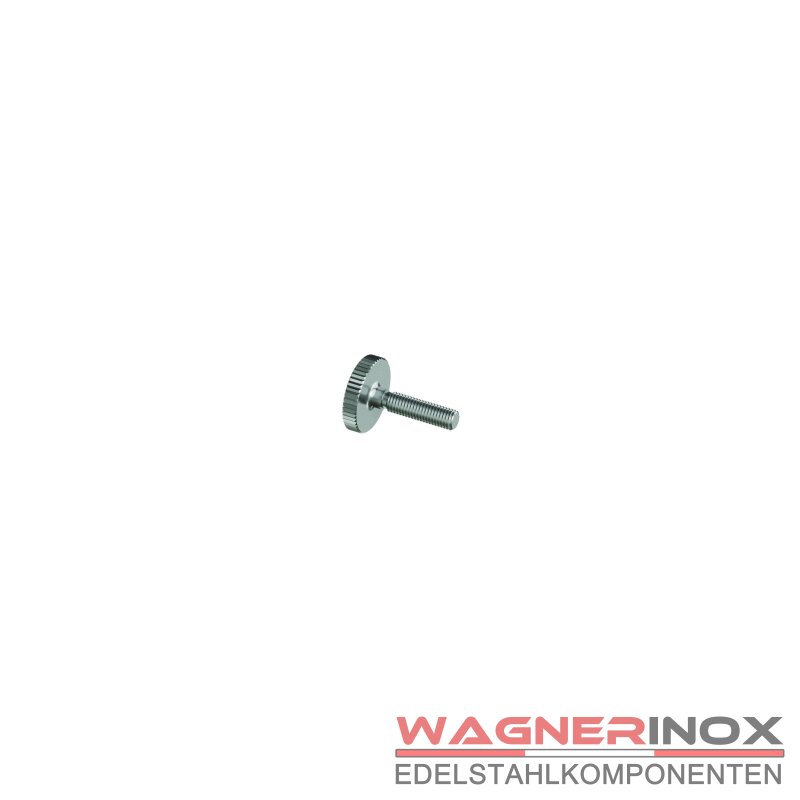 Edelstahl Rändelschraube niedrige Form DIN 653 V2A, 25,20