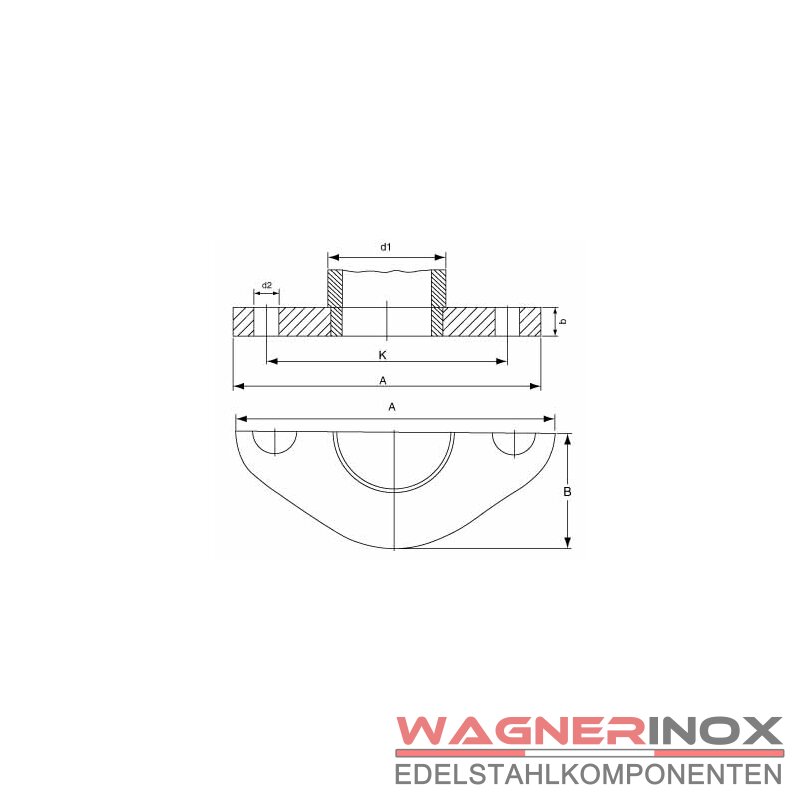 Ovalflansch DIN 2558 1 1/2" PN6 1.4301, 149,50