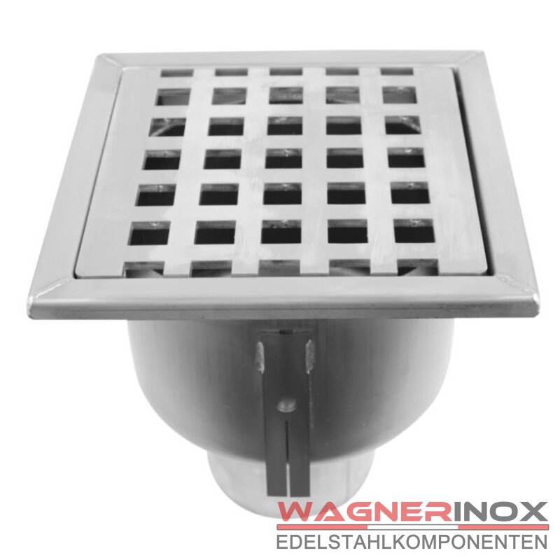 Bodenablauf PROFI einteilig 240x240 senkrecht mit Ablauf DN100, 323,70