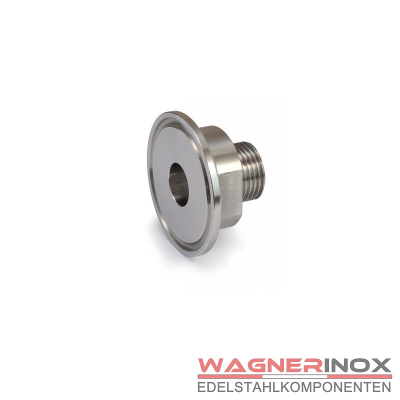 Clamp Anschluss 1 1/2" (50,5mm) auf NPT Außengewinde 3/4" 1.4404, 30,73